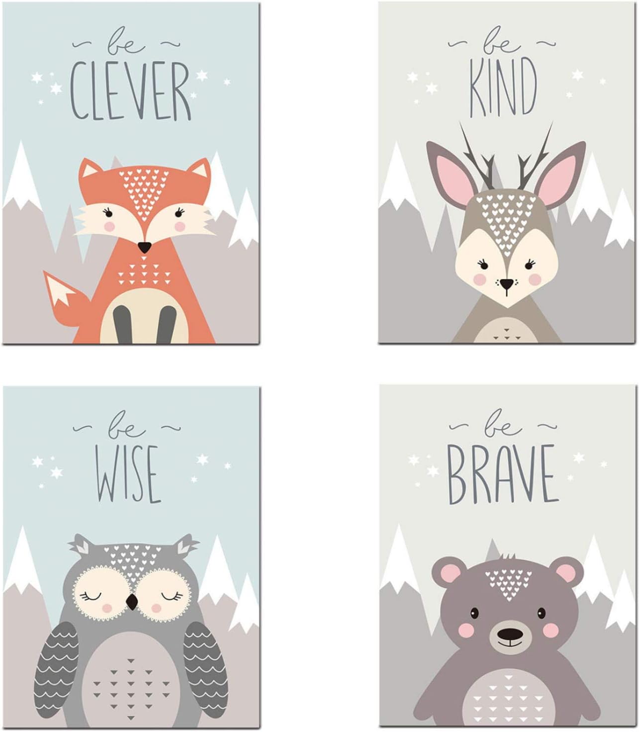 DIQC Jungle Animals Wall Art Prints Jungle Animal Poster Baby Nursery ...