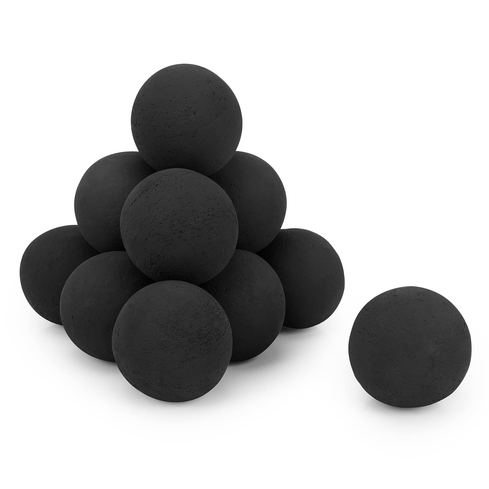 Stanbroil Ceramic Fire Balls - 4” Round Fire Stones for Fire Pit Fire ...