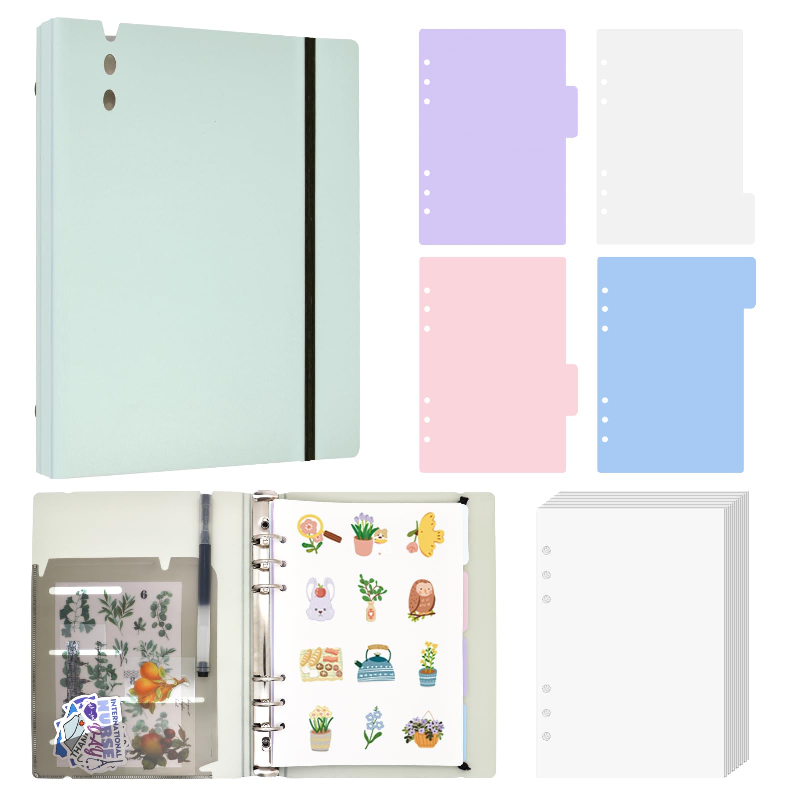 NOCAFI Sticker Book Collecting Album Reusable Sticker Storage Organizer ...