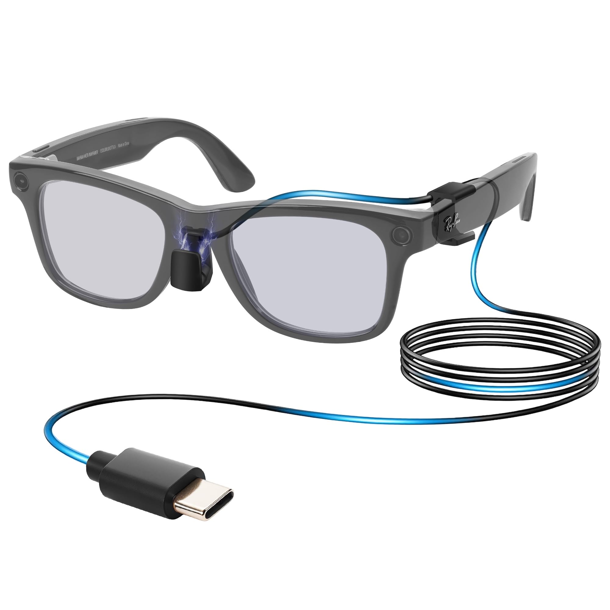 Charging Cable for Ray-Ban Meta Wayfarer RW4008 53mm Smart Glasses ...
