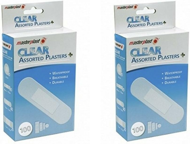 Masterplast clear assorted plasters x 2 pack – 200 in total – BigaMart