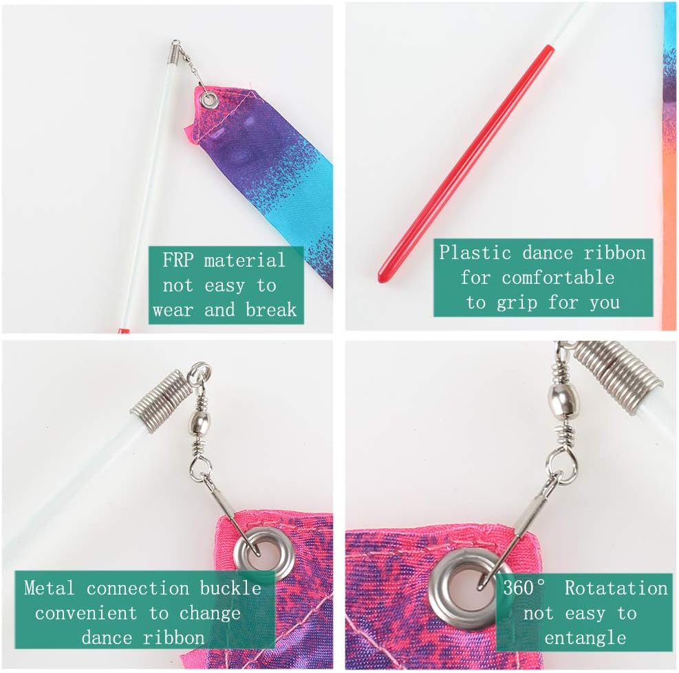 NACTECH Gymnastic Ribbon 10 Color Dance Ribbons for Kids Dancing ...