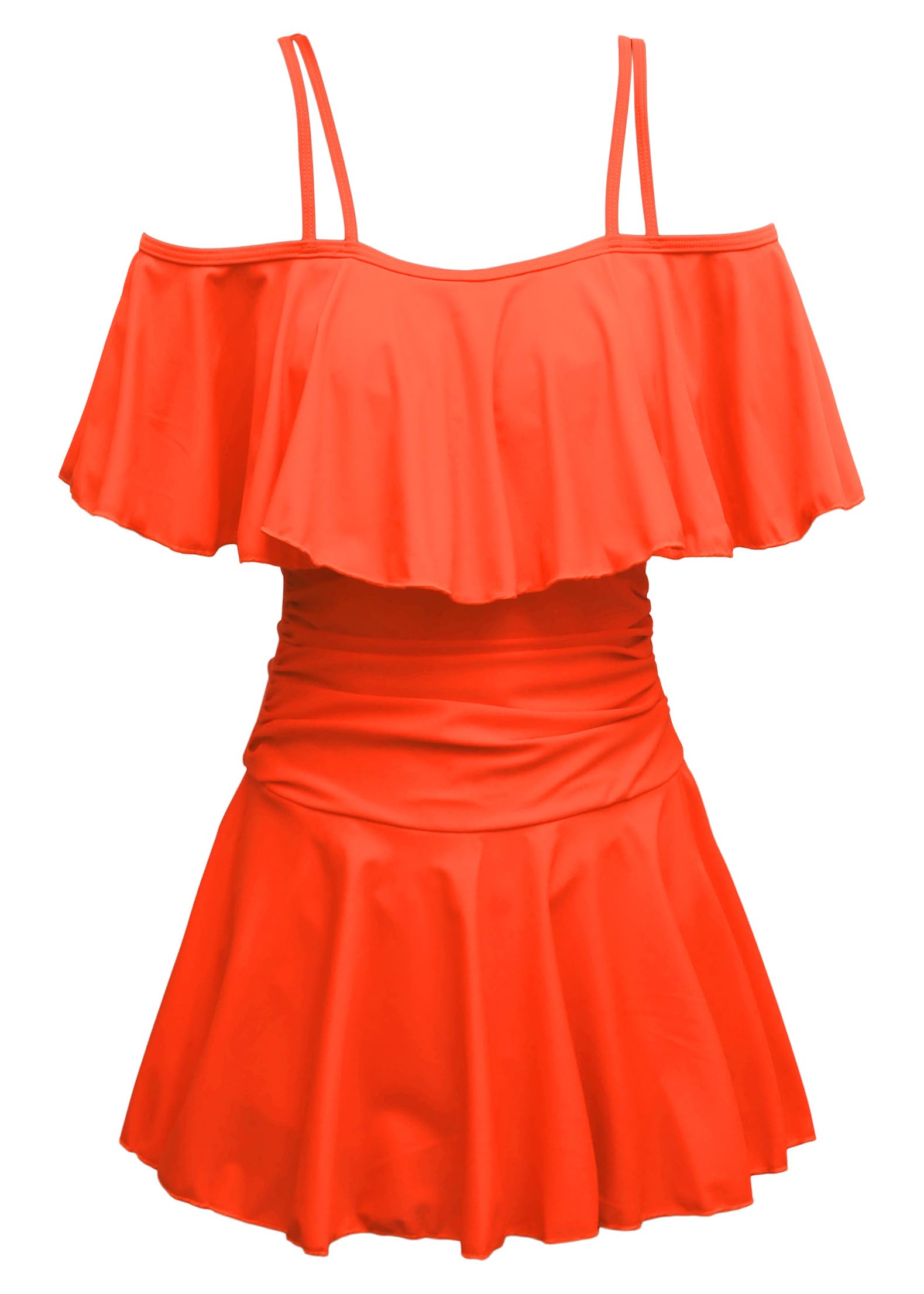 COCOPEAR Women's One Piece Flounce Swimsuit Off Shoulder Bathing Suit ...