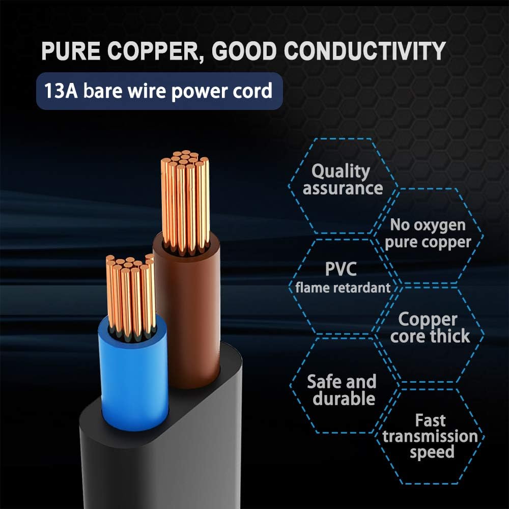EXTRASTAR 13A Fused Power Cable, Unterminated Bare Raw Ends Mains Power ...