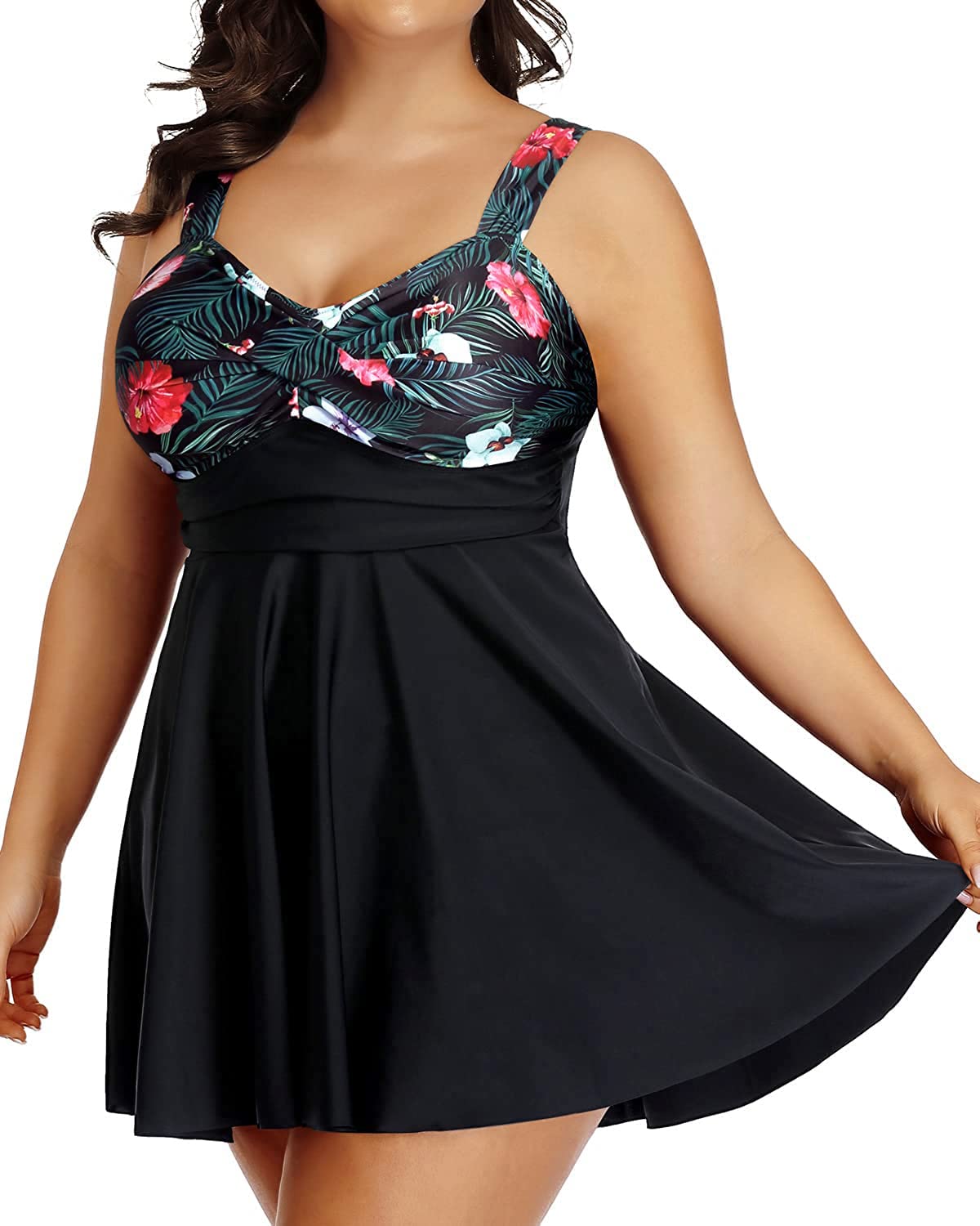 Aqua Eve Plus Size Two Piece Swimsuits For Women Tankini Bathing Suits 2325