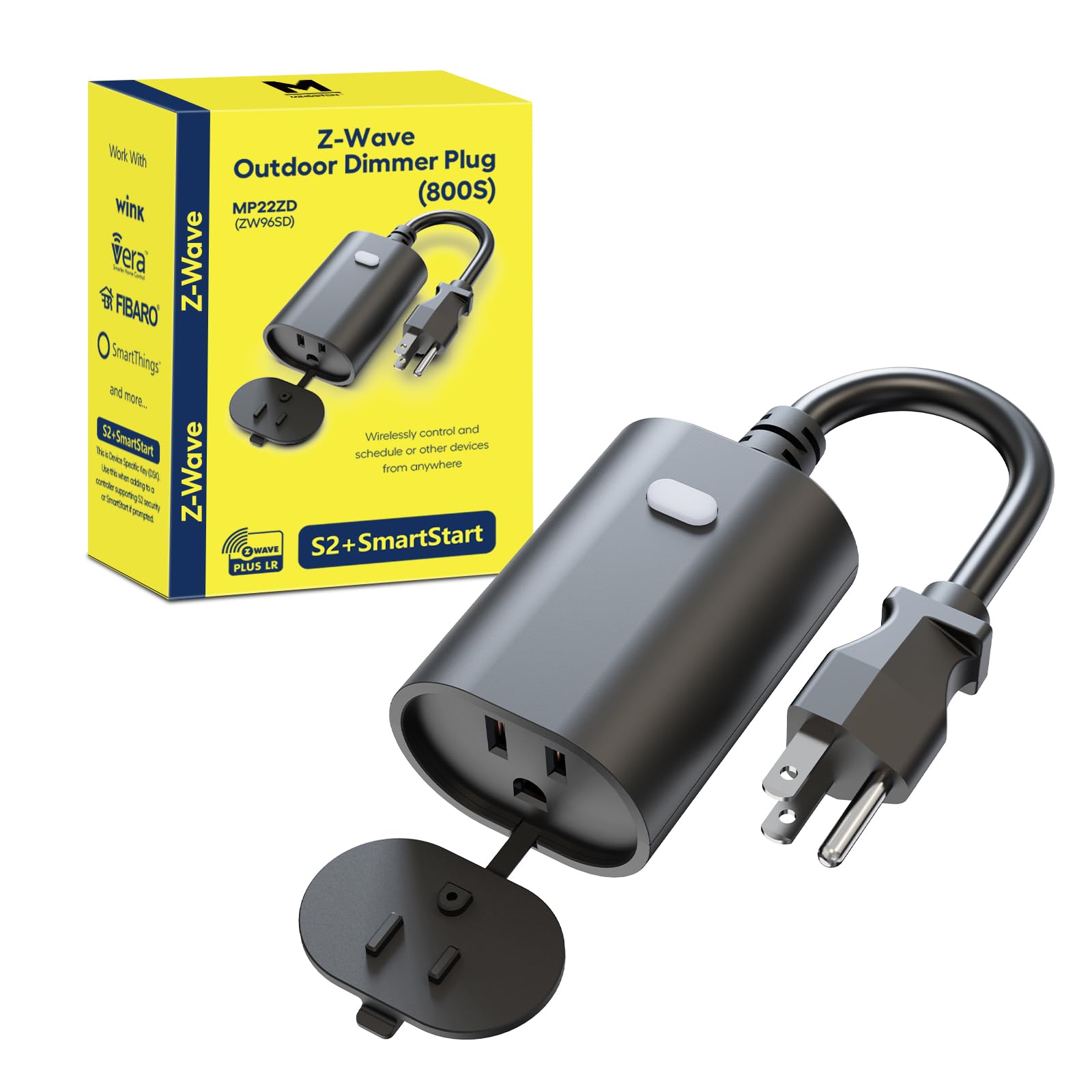 Minoston Z-Wave Plug 800 Outdoor Dimmer Zwave Dimmable Smart Plugs ...