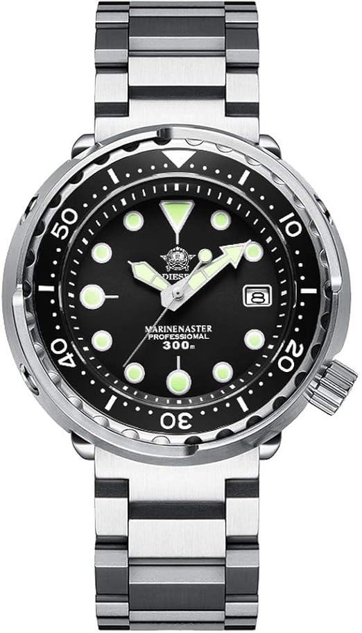 ADDIESDIVE Diver 300M Automatic Watch for Men with Black Large Dial ...