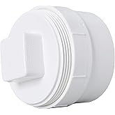 3" PVC Sewer Cleanout Adapter with Plug Pipe Fitting, PVC DWV Flush ...