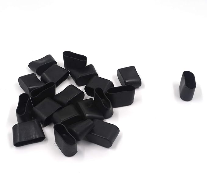 Geesatis 1.3" X 0.6" Oval Black Furniture Rubber Feet Cover Table Chair ...