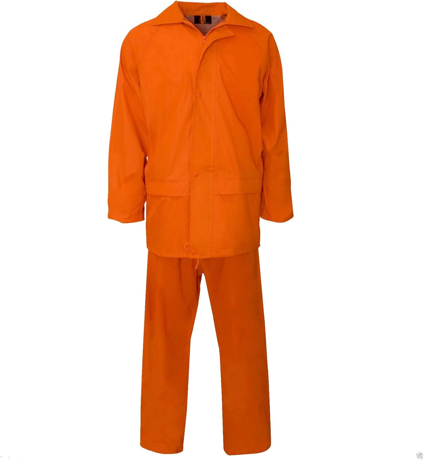 Hi Fashionz Orange Rain Suit Jacket and Trousers Waterproof Set Unisex ...