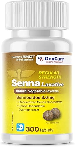 GenCare Senna Laxative 600 Tablets Senna 8.6mg Tablets with Natural ...