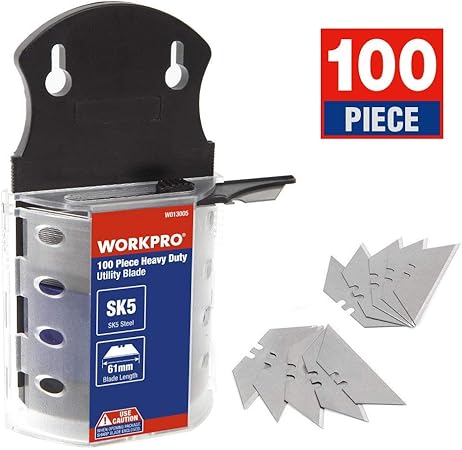 WORKPRO 100-pack SK5 Steel Utility Knife Blades Dispenser: Amazon.ca ...