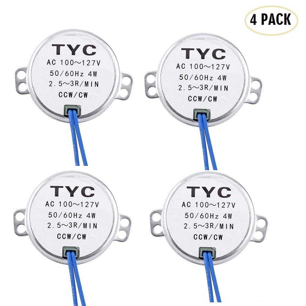 4PCS Turntable motor Synchronous Synchron Motor 50/60Hz AC 100~127V CCW ...