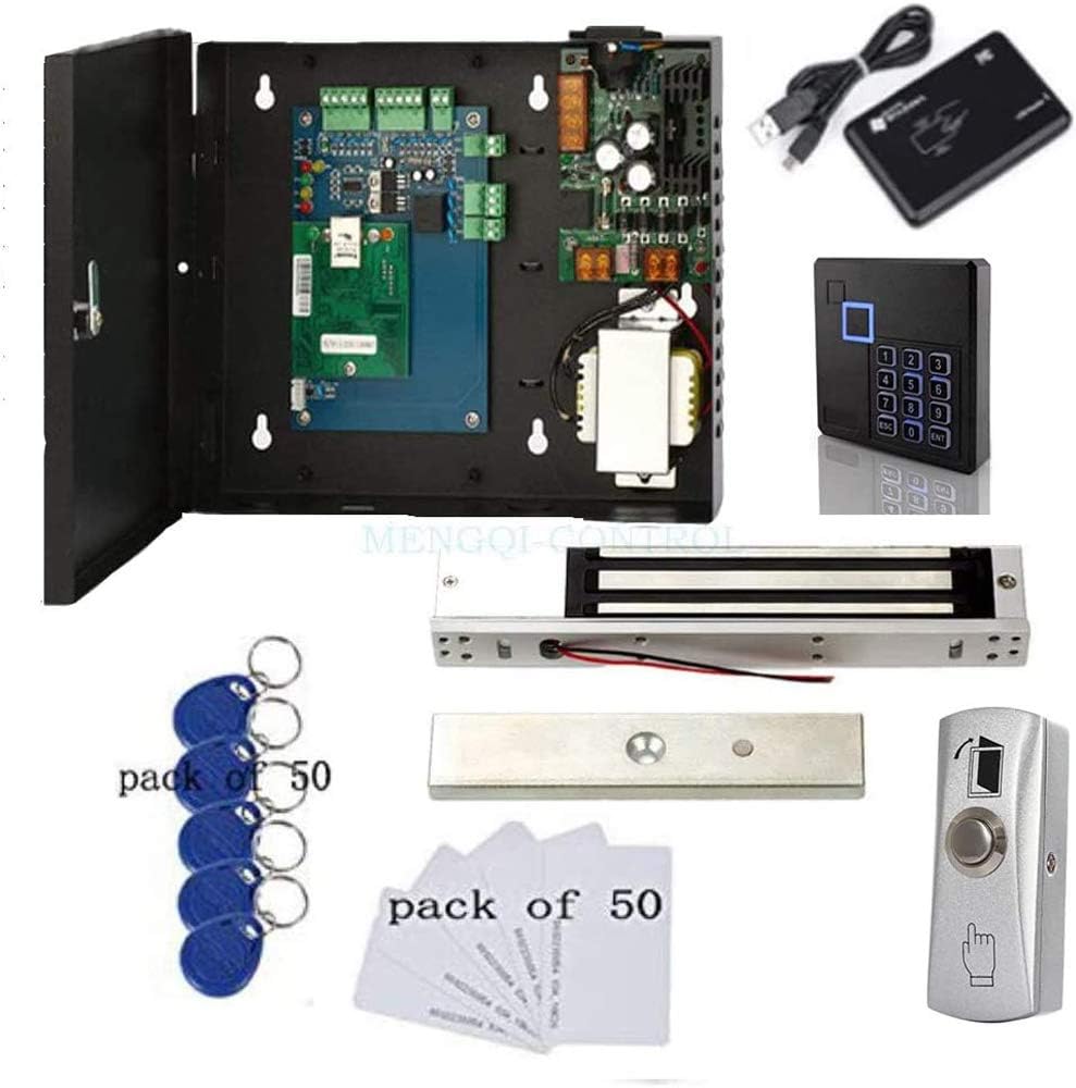 TCP/IP based 1 Door Access Control System with Metal Exit Button,Keypad reader,Electromagnetic ...