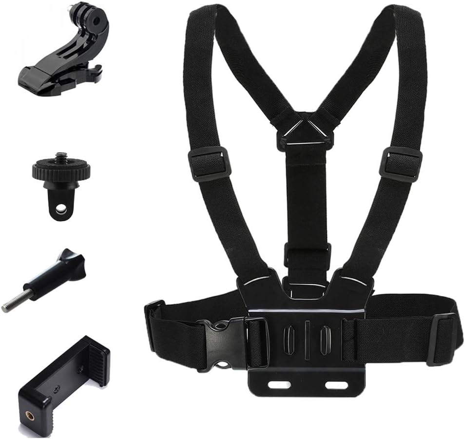 Yoogeer Adjustable Cellphone Selfie Chest Mount Harness Strap with Cell ...