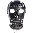 Amazon.com: DECOTE Leather Eye-opening Head Masks Zipper Hood Halloween ...