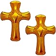 Amazon.com: Jumbo 44” Gold Cross Balloon or First Communion Baptism ...