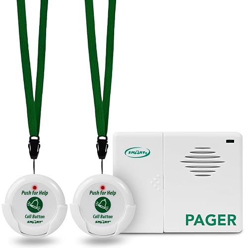 Smart Caregiver Pager System with 2 Call Buttons for Elderly Assistance ...