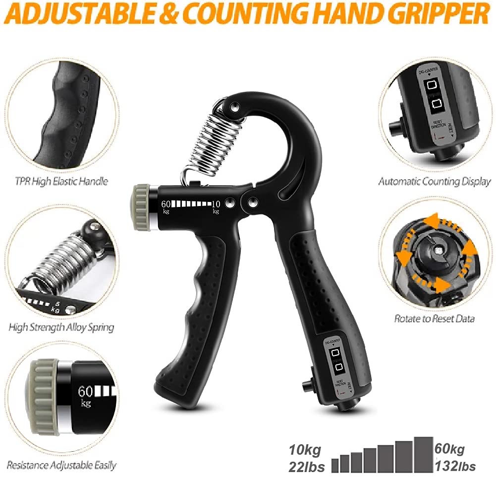 Mua Adjustable Counting Grip Hand and Finger Trainer with Ergonomic ...