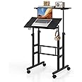 Amazon.com: Tangkula Mobile Standing Desk, Height-Adjustable Laptop ...