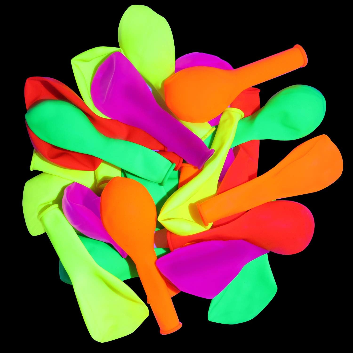 Amazon.com: 50 Pack Neon Glow Balloons Fluorescent Party Balloons ...