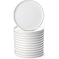 Amazon.com | Brew To A Tea White Dessert Plates, Set of 12, 8" Round ...