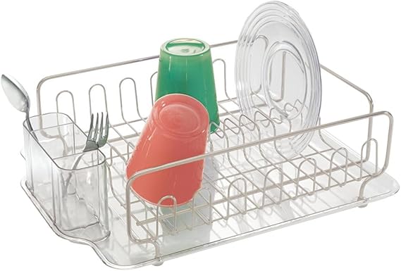 Amazon.com: mDesign Large Modern Metal Wire Kitchen Dish Drainer Drying ...