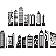 Amazon.com: IARTTOP Black City Skyline Wall Decal Black Building Wall ...