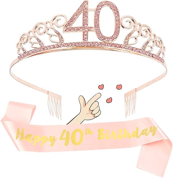 Geburtstagskrone Schärpe Junggesellinnenabschied Set, 40 Geburtstag ...