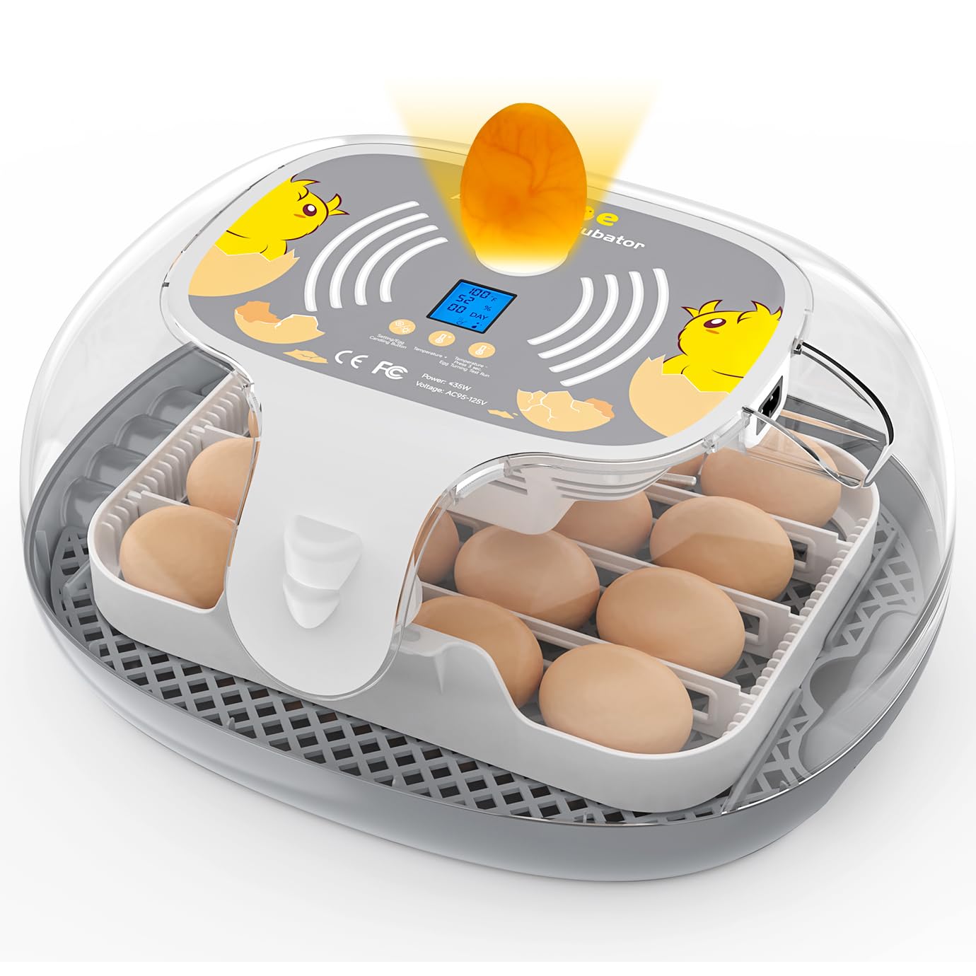 Mua Egg Incubator, Humidity and Temperature Display, Hatch Day Display, 16 Incubators for ...