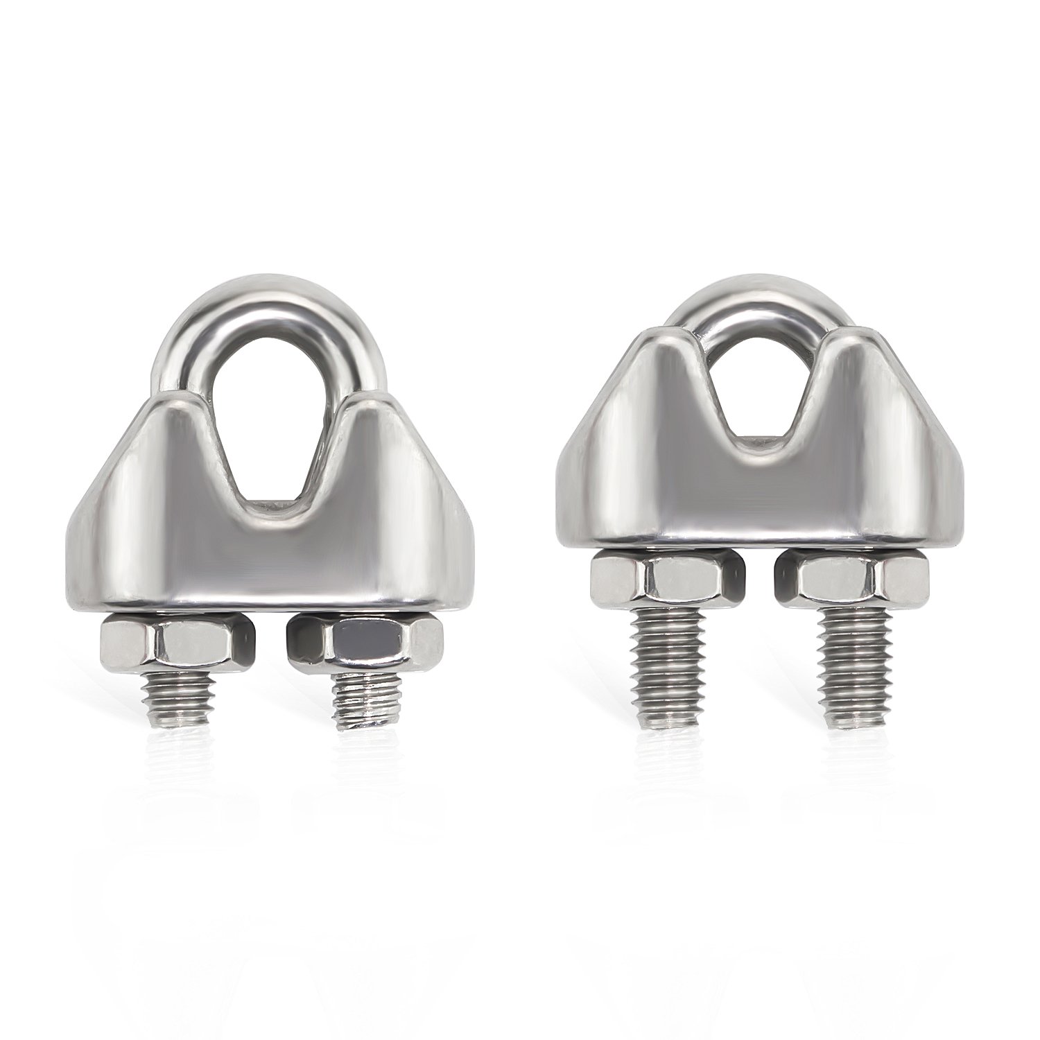 M2 304 Stainless Steel 1/16/2mm Wire Rope Cable Clip Clamp 10PCS ...