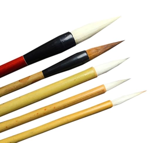 UE STORE Chinese Paint Brush Set 5 Pcs Ink Painting Brushes: Amazon.co ...