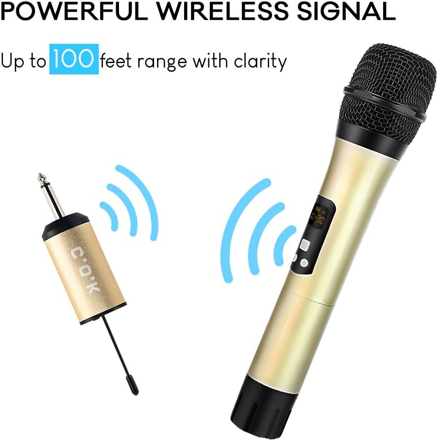 Wireless Microphone, Handheld 30 Channel Portable UHF Microphone System ...