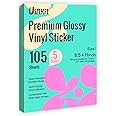 Amazon.com : Uinkit 105 Sheets Premium Printable Vinyl Sticker Paper for Inkjet Printer Cricut ...