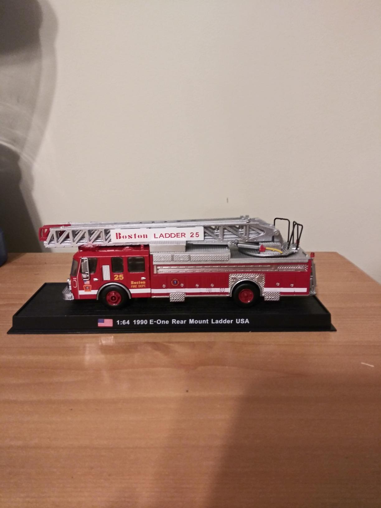 $9/mo - Finance E-One Rear Mount Ladder Boston Fire Truck 1990 Diecast ...