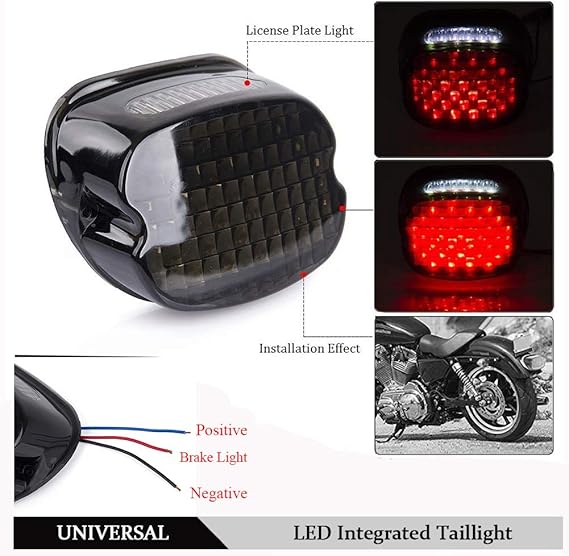 Amazon.com: FATExpress LED Integrated Taillight Smoke Tail Brake Light ...