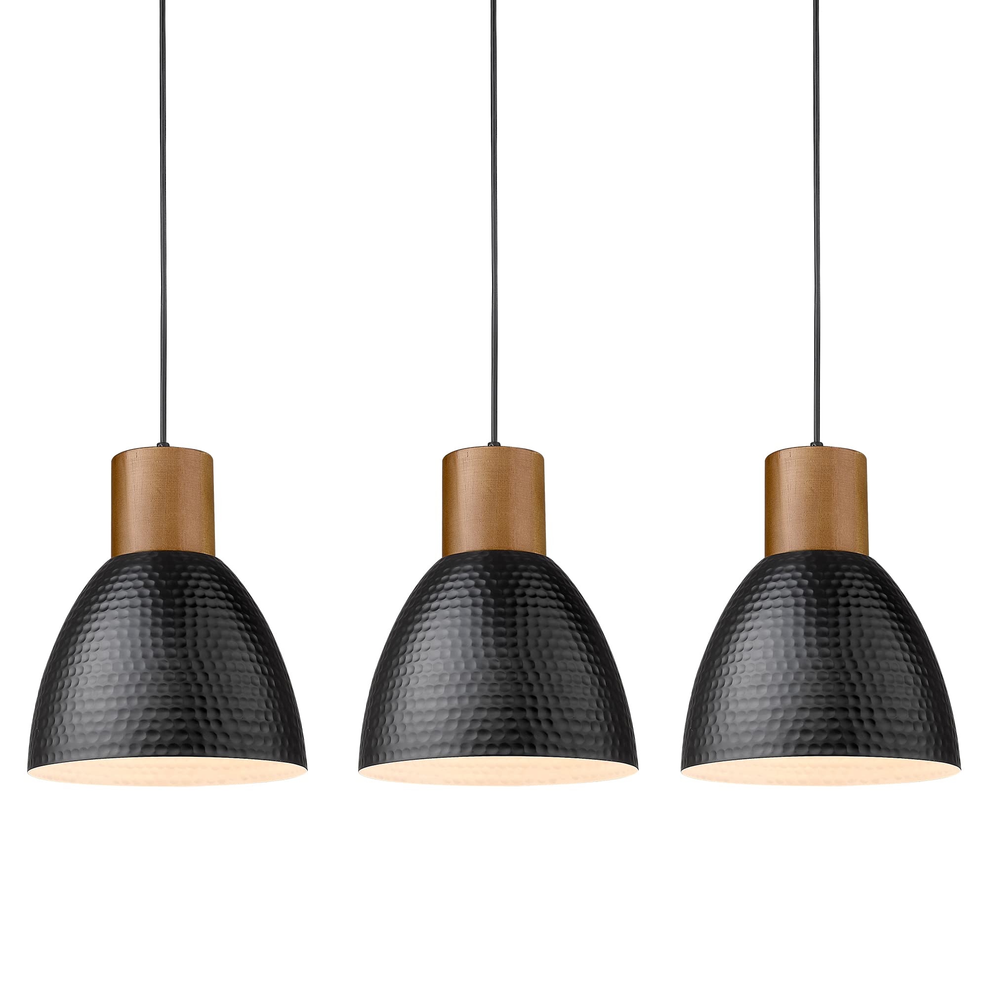ELYONA 3 Pack Pendant Lights for Kitchen Island 7” Hammered Metal Solid ...