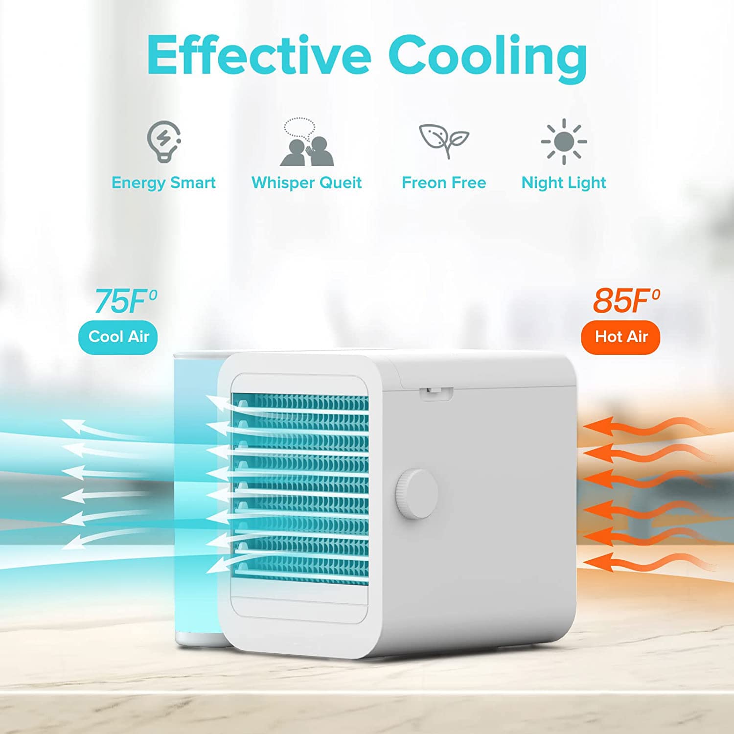 Mua Portable Air Conditioner Fan: Evaporative Mini Air Cooler with 𝟳 ...
