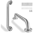 Amazon.com: Rackickyer Shower Grab Bar, 2 Pack 16 Inch Brushed Nickel Bathroom Safety Bar, 1.25 ...