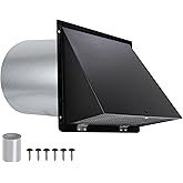 8 Inch Wall Vent Hood Wall Exhaust Vent Cover Outdoor Hooded Wall Vent ...