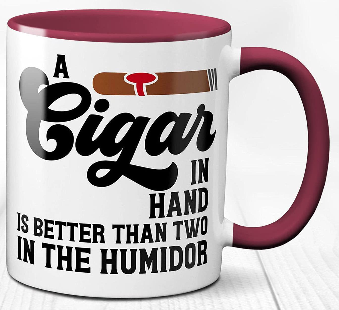 Amazon.com: Big Cigar Coffee Mug Large Cigar Lover Gift 11 oz Ceramic ...