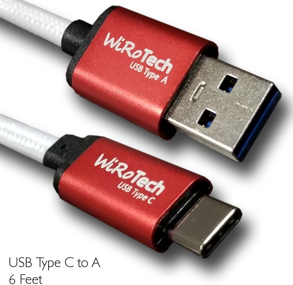 Amazon.com: USB C Cable, WiRoTech Red & White USB-C to USB-A Fast ...