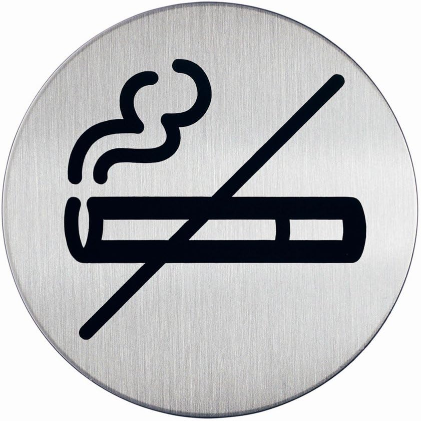 Durable No Smoking Pictogram Sign Stainless Steel Ref 4911-23: Amazon ...
