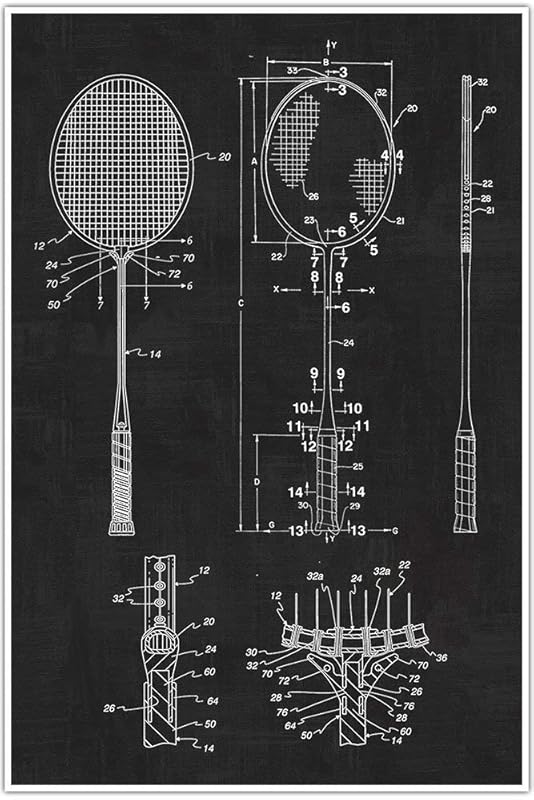 Amazon.com: Badminton, Racket, Sports Patent, Blueprint Patent, Archery ...