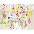 Amazon.com: 30Ct Colorful Music Sign Hanging Swirl Decorations - Music ...