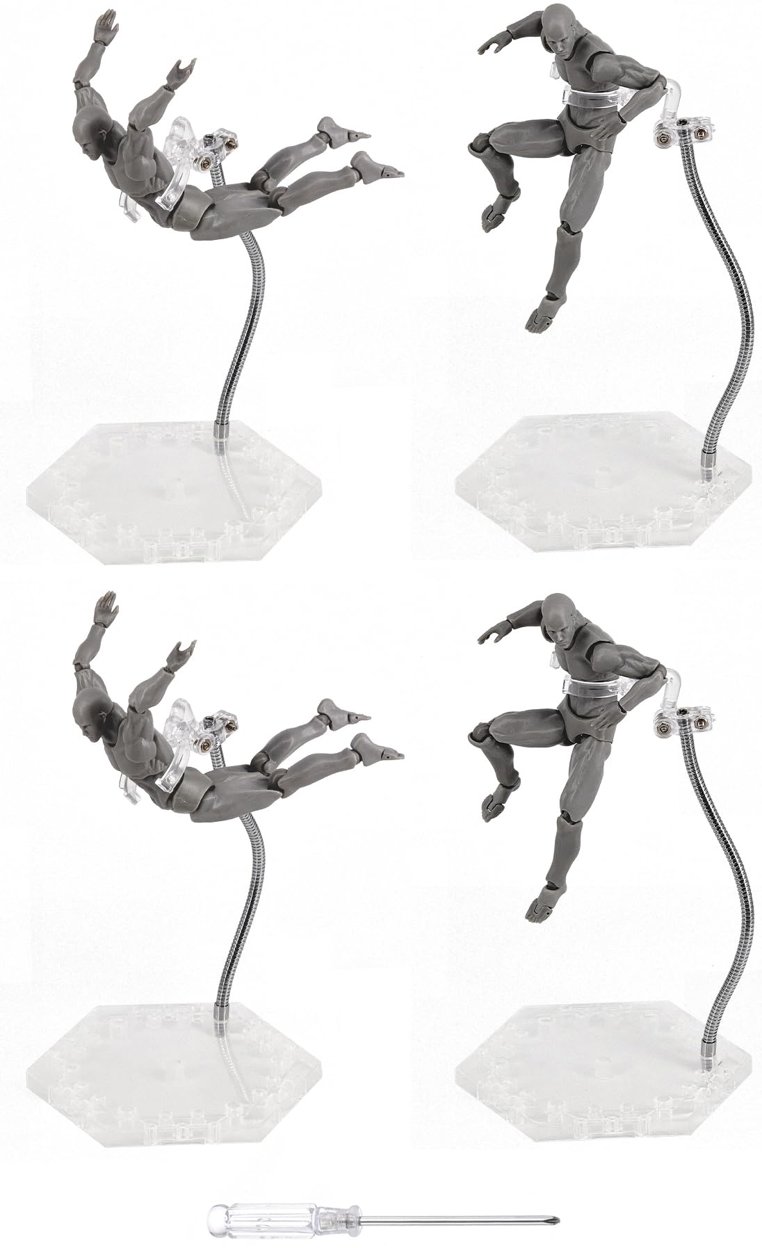 4 Pack Action Figure Stand with Flexible Metal Arm,Action Figure Pose ...
