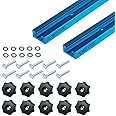 Amazon.com: POWERTEC 71889 2 Pcs Double-Cut Profile Universal T-Track (36") and 10-PK Knobs Kit ...