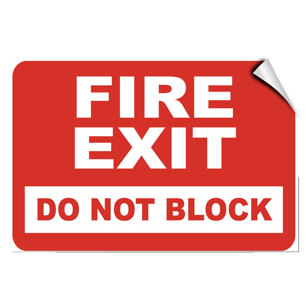 Mua Fire Exit Do Not Block Security Label Decal Sticker 10 Inches X 7 ...