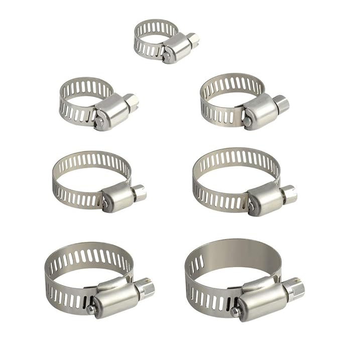 TUPARKA 60 Pcs 7Größe Schlauchklemmen Hose Clamp Einstellbare 6-38mm ...