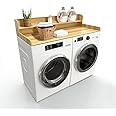Amazon.com: HUDABAIDI Wooden Washer Dryer Countertop with Shelf, 54" x ...